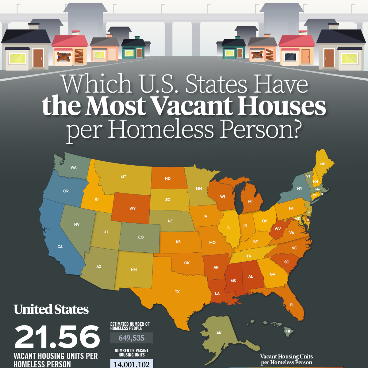 Which U.S. States Have the Most Vacant Houses per Homeless Person?