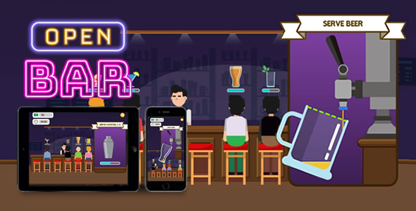 Open Bar Game for Kids: Free Online Bartender Sim Video Game for Children